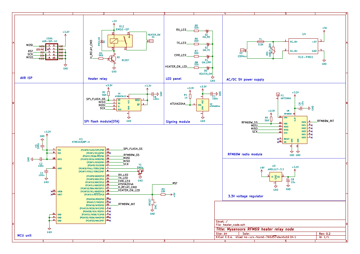 RFM69 Relay Actuator Node (mains powered) | OpenHardware.io - Enables Open Source Hardware ...