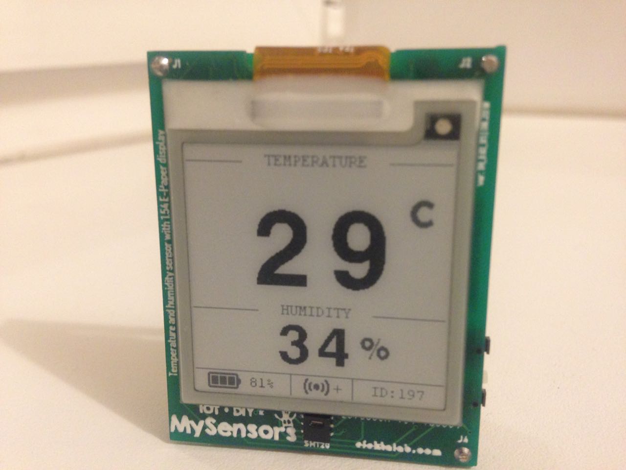 Temperature and humidity sensor(ver.ATmega328)+E-Ink display ...