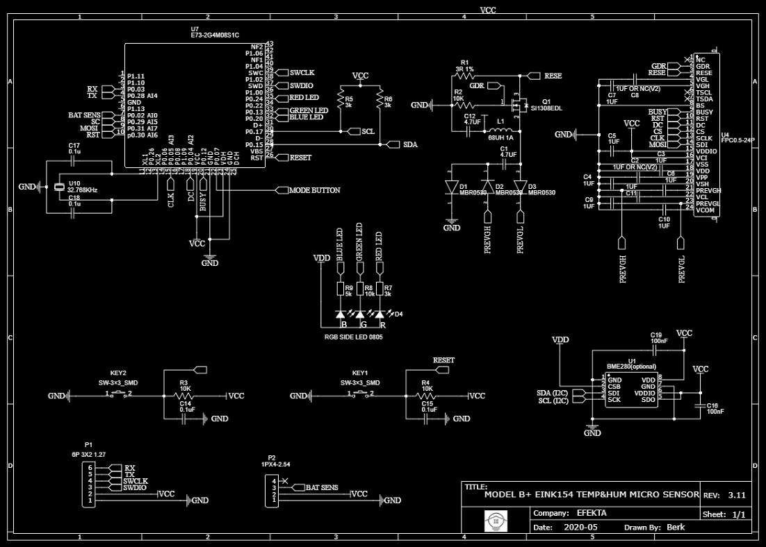 EFEKTA Temp&Hum sensor(ver. nRF52 )+E-Ink display | OpenHardware.io - Enables Open Source ...