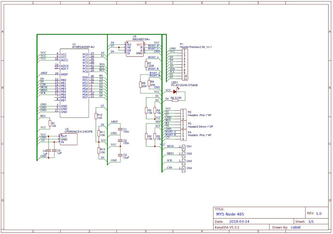 Simple compact RS485 node (ATmega328 + MAX485) | OpenHardware.io - Enables Open Source Hardware ...