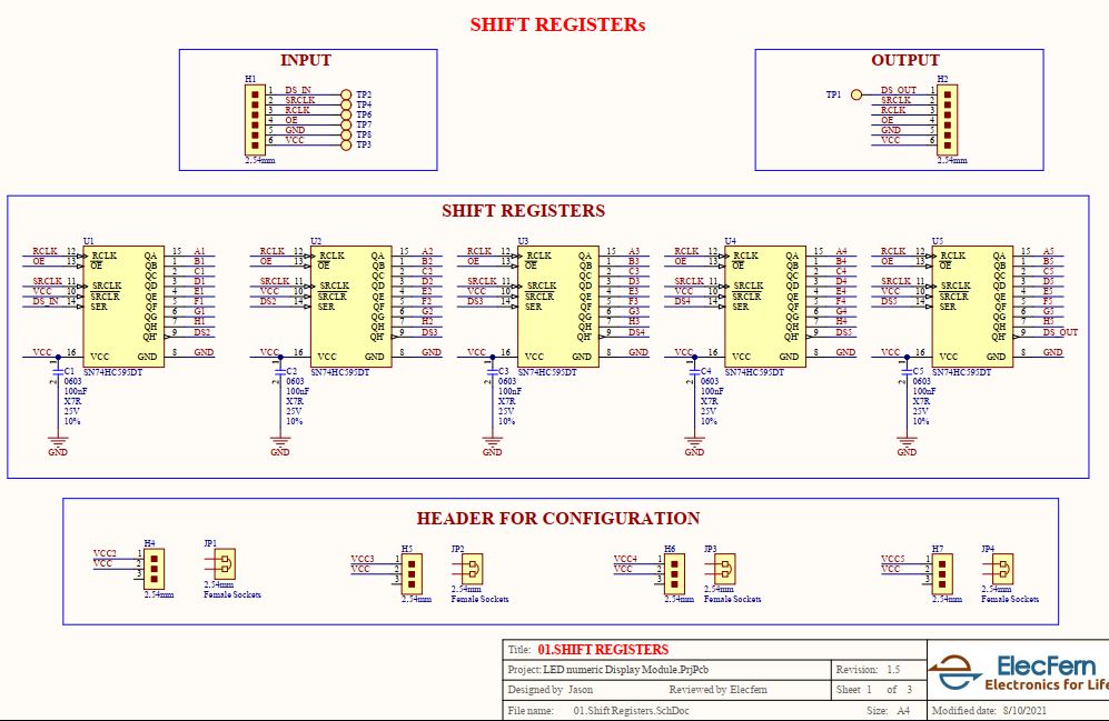 7-Segment LEDs Module Using Shift Register CD74HC595 | OpenHardware.io - Enables Open Source ...