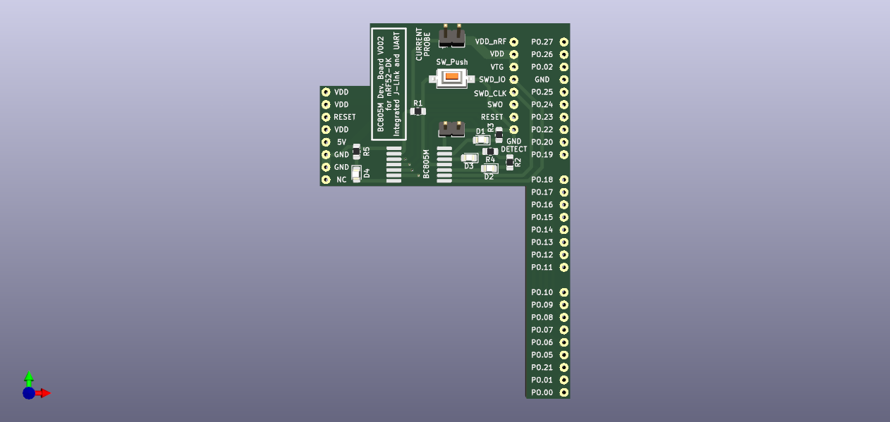 BC805M (nRF52805) development board integrated with nRF52-DK ...